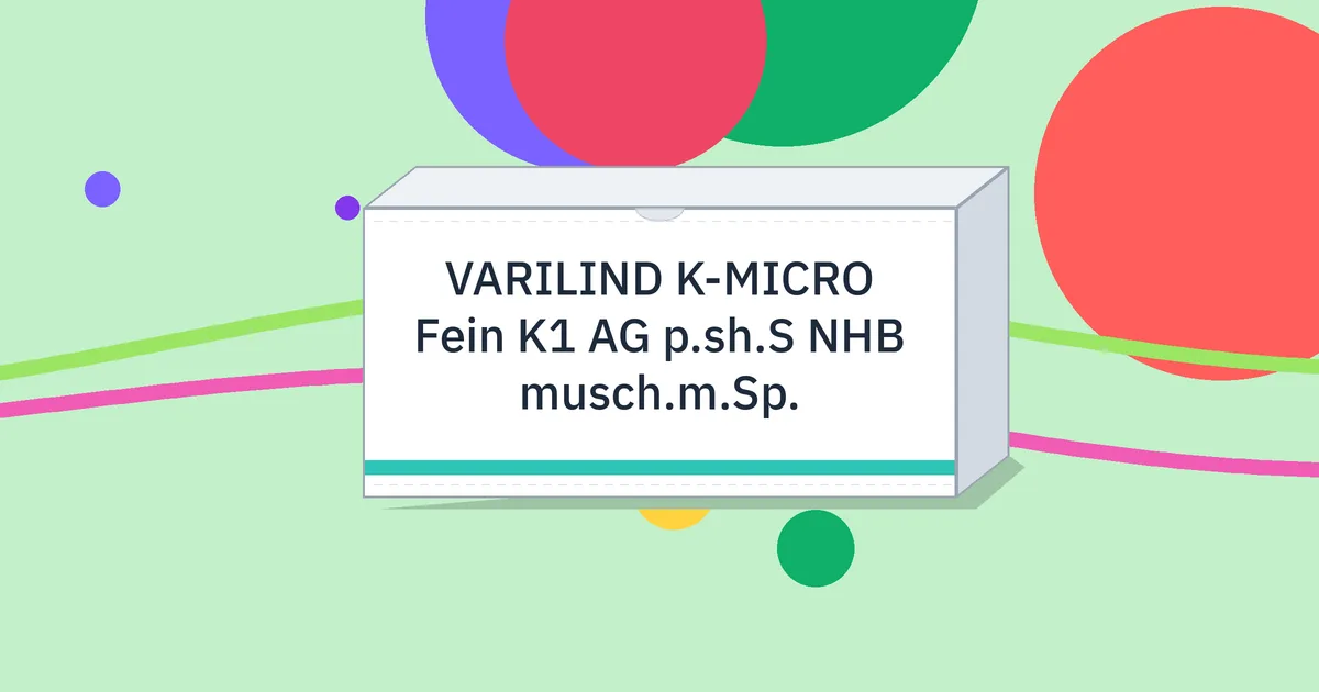 Symbolbild: Packung mit der Aufschrift VARILIND K-MICRO Fein K1 AG p.sh.S NHB musch.m.Sp. (PZN 20555579) – Verfügbarkeit und Bezug in Apotheken in Frankfurt am Main