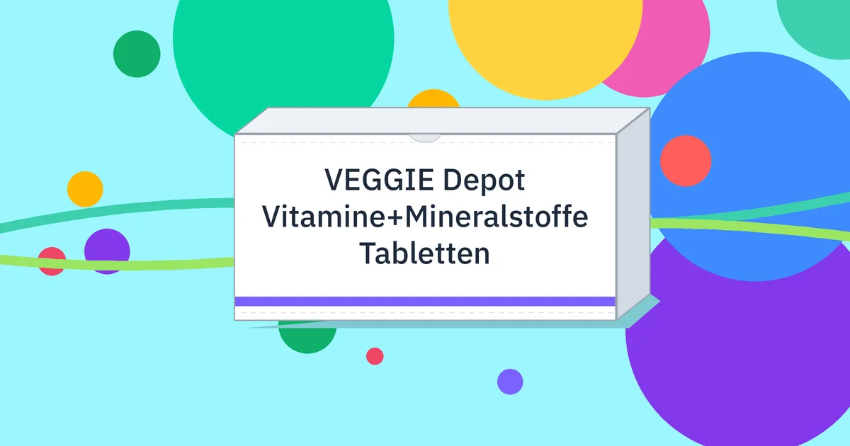 Symbolbild: Packung mit der Aufschrift VEGGIE Depot Vitamine+Mineralstoffe Tabletten (PZN 11565248) – Verfügbarkeit und Bezug in Apotheken in Frankfurt am Main