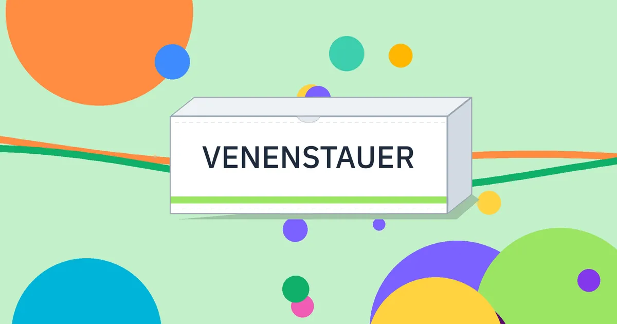 Symbolbild: Packung mit der Aufschrift VENENSTAUER (PZN 00065181) – Verfügbarkeit und Bezug in Apotheken in Frankfurt am Main