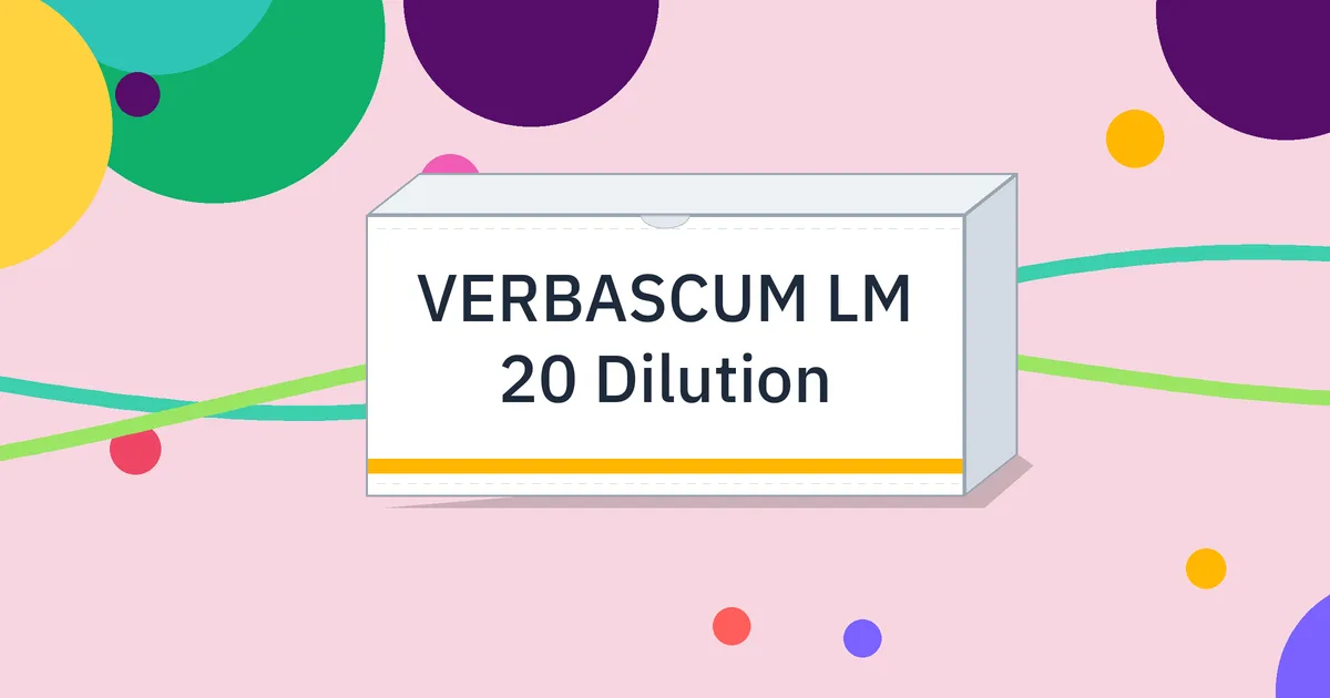 Symbolbild: Packung mit der Aufschrift VERBASCUM LM 20 Dilution (PZN 13266320) – Verfügbarkeit und Bezug in Apotheken in Frankfurt am Main