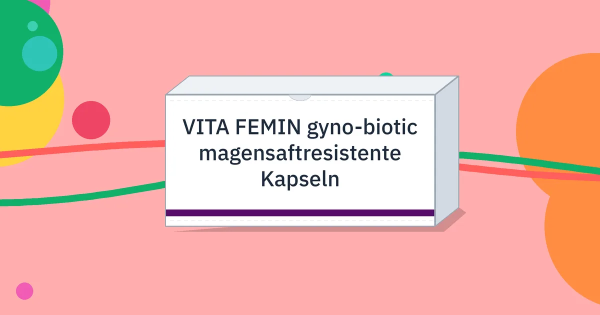 Symbolbild: Packung mit der Aufschrift VITA FEMIN gyno-biotic magensaftresistente Kapseln (PZN 17206295) – Verfügbarkeit und Bezug in Apotheken in Frankfurt am Main
