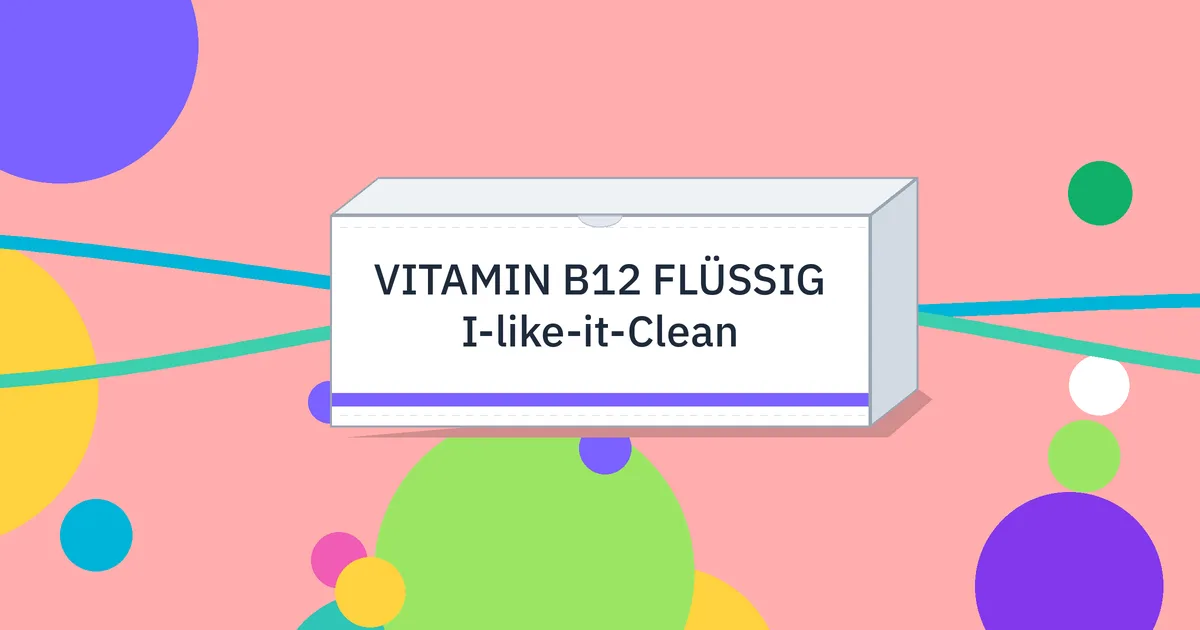 Symbolbild: Packung mit der Aufschrift VITAMIN B12 FLÜSSIG I-like-it-Clean (PZN 19062995) – Verfügbarkeit und Bezug in Apotheken in Frankfurt am Main