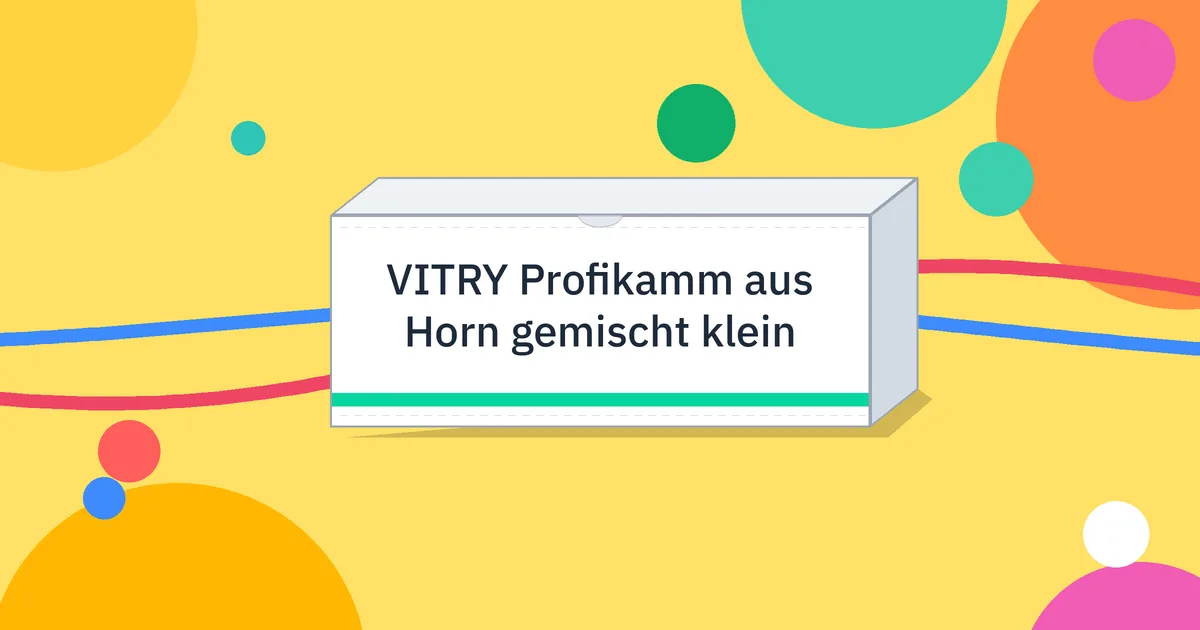 Symbolbild: Packung mit der Aufschrift VITRY Profikamm aus Horn gemischt klein (PZN 11508931) – Verfügbarkeit und Bezug in Apotheken in Frankfurt am Main
