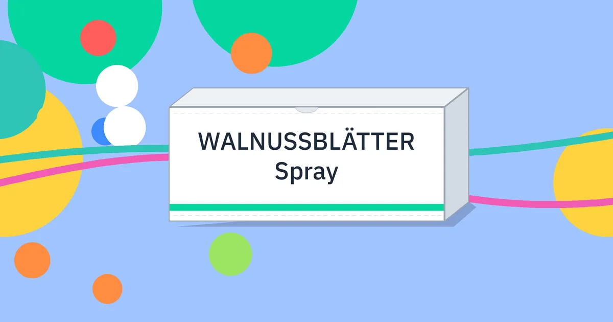 Symbolbild: Packung mit der Aufschrift WALNUSSBLÄTTER Spray (PZN 17377424) – Verfügbarkeit und Bezug in Apotheken in Frankfurt am Main