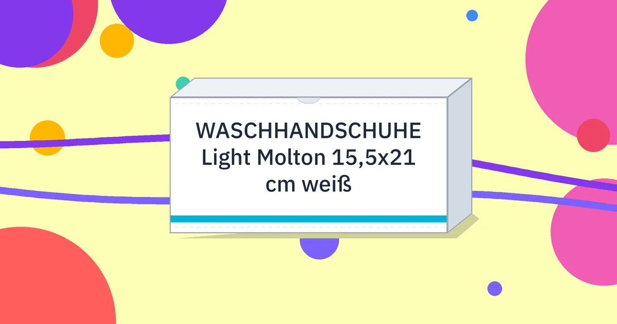 Symbolbild: Packung mit der Aufschrift WASCHHANDSCHUHE Light Molton 15,5x21 cm weiß (PZN 20607193) – Verfügbarkeit und Bezug in Apotheken in Frankfurt am Main