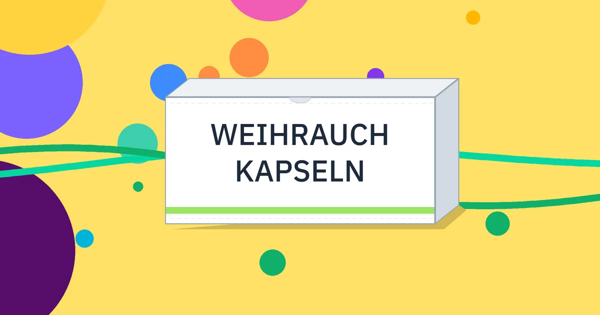 Symbolbild: Packung mit der Aufschrift WEIHRAUCH KAPSELN (PZN 19184818) – Verfügbarkeit und Bezug in Apotheken in Frankfurt am Main