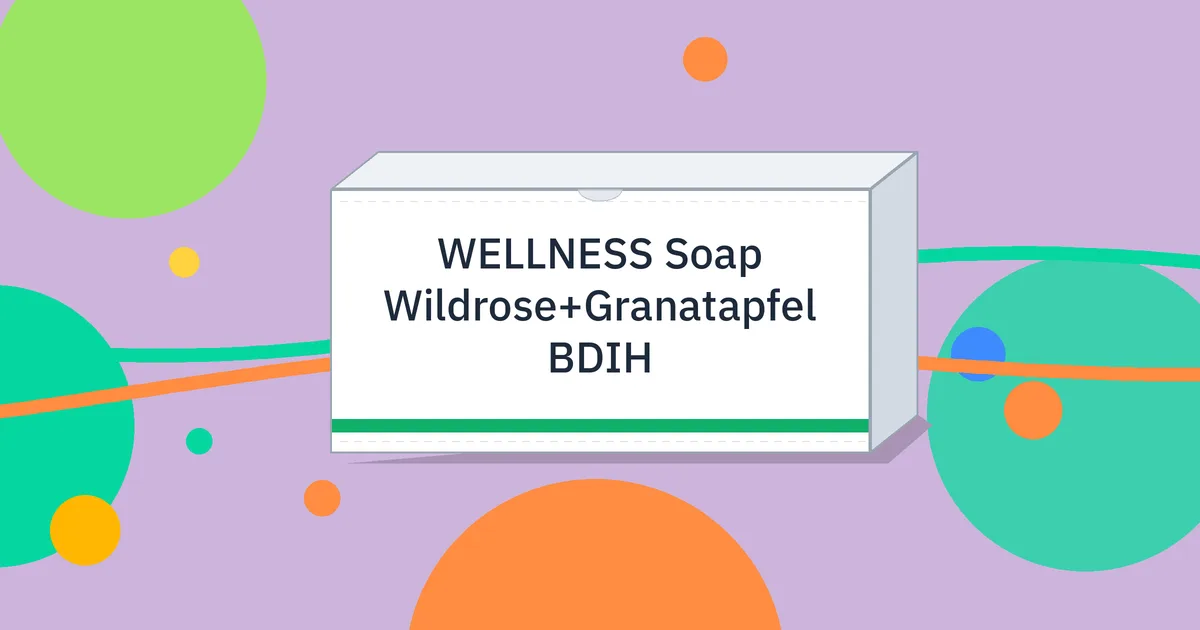 Symbolbild: Packung mit der Aufschrift WELLNESS Soap Wildrose+Granatapfel BDIH (PZN 10331666) – Verfügbarkeit und Bezug in Apotheken in Frankfurt am Main