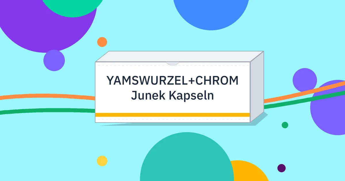 Symbolbild: Packung mit der Aufschrift YAMSWURZEL+CHROM Junek Kapseln (PZN 03537114) – Verfügbarkeit und Bezug in Apotheken in Frankfurt am Main