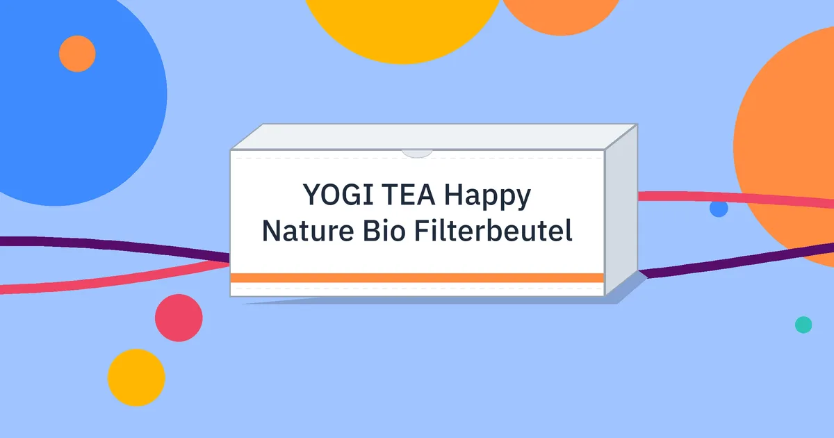 Symbolbild: Packung mit der Aufschrift YOGI TEA Happy Nature Bio Filterbeutel (PZN 18110628) – Verfügbarkeit und Bezug in Apotheken in Frankfurt am Main