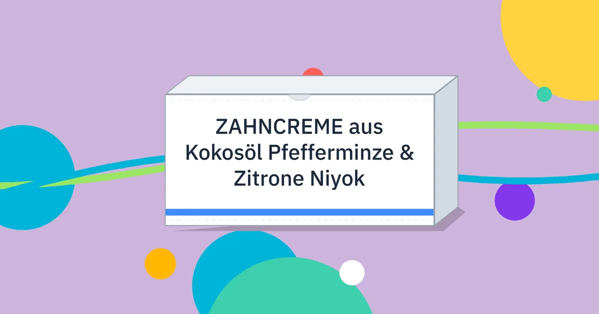 Symbolbild: Packung mit der Aufschrift ZAHNCREME aus Kokosöl Pfefferminze & Zitrone Niyok (PZN 16619799) – Verfügbarkeit und Bezug in Apotheken in Frankfurt am Main