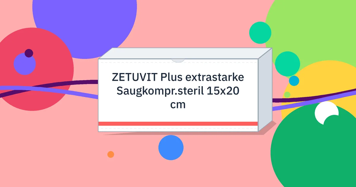 Symbolbild: Packung mit der Aufschrift ZETUVIT Plus extrastarke Saugkompr.steril 15x20 cm (PZN 12893380) – Verfügbarkeit und Bezug in Apotheken in Frankfurt am Main