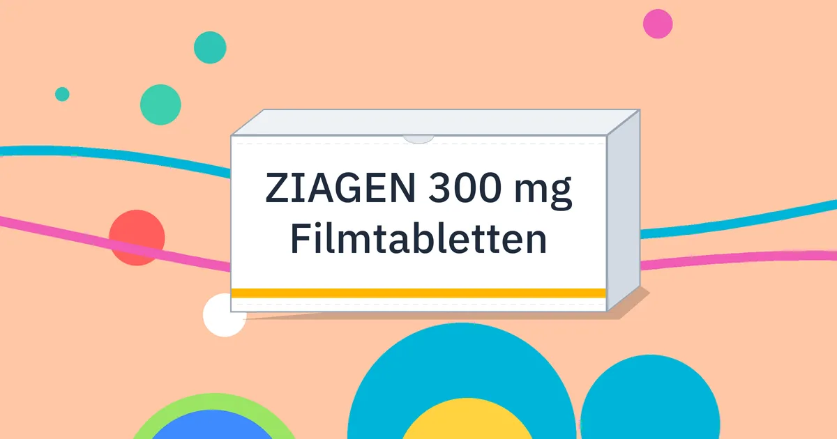 Symbolbild: Packung mit der Aufschrift ZIAGEN 300 mg Filmtabletten (PZN 04306931) – Verfügbarkeit und Bezug in Apotheken in Frankfurt am Main
