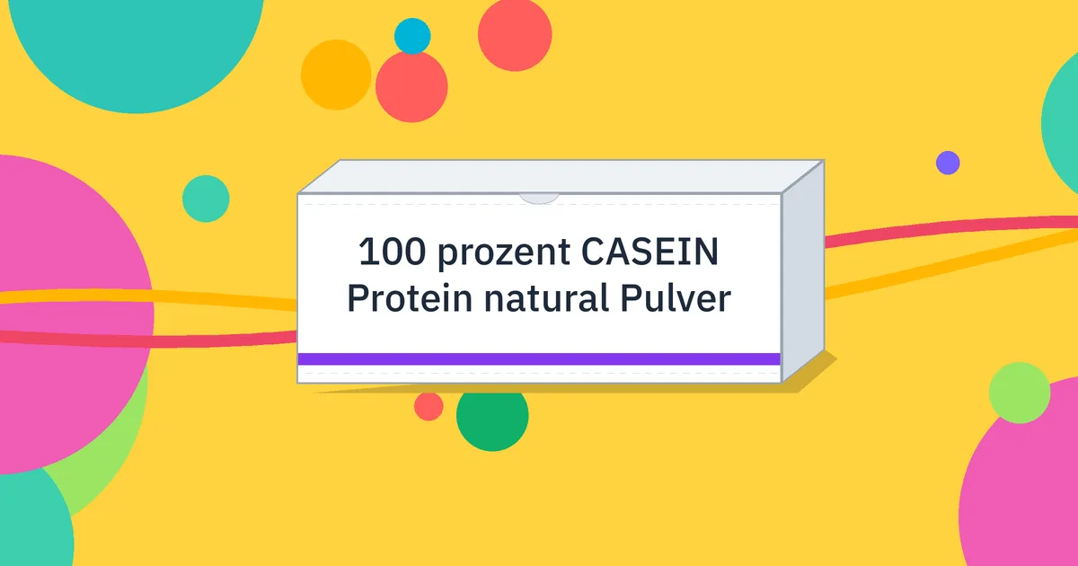 Symbolbild: Packung mit der Aufschrift 100 prozent CASEIN Protein natural Pulver (PZN 16152982) – Verfügbarkeit und Bezug in Apotheken in Frankfurt am Main