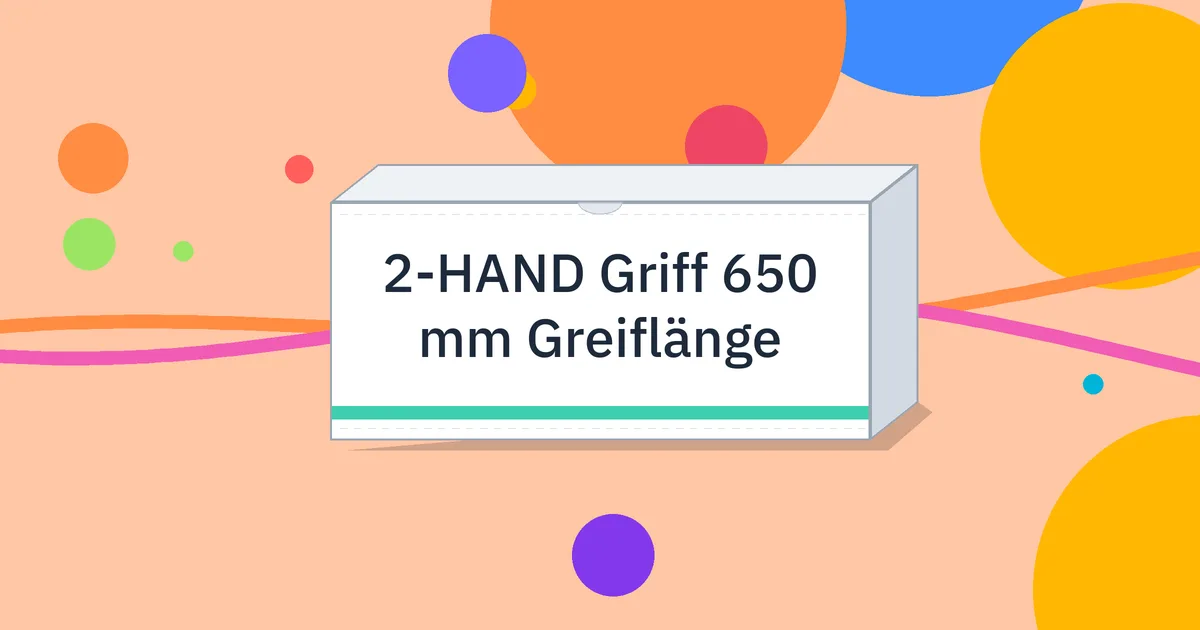 Symbolbild: Packung mit der Aufschrift 2-HAND Griff 650 mm Greiflänge (PZN 06553906) – Verfügbarkeit und Bezug in Apotheken in Frankfurt am Main
