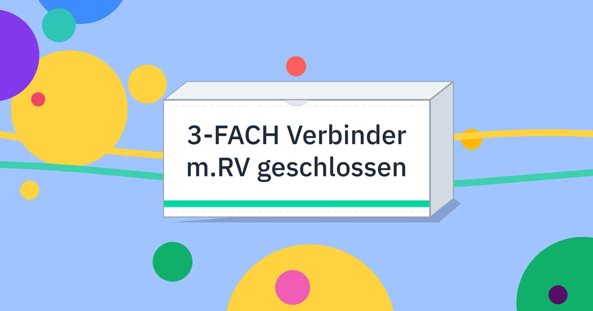 Symbolbild: Packung mit der Aufschrift 3-FACH Verbinder m.RV geschlossen (PZN 13887631) – Verfügbarkeit und Bezug in Apotheken in Frankfurt am Main