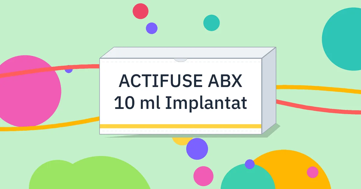 Symbolbild: Packung mit der Aufschrift ACTIFUSE ABX 10 ml Implantat (PZN 20387886) – Verfügbarkeit und Bezug in Apotheken in Frankfurt am Main