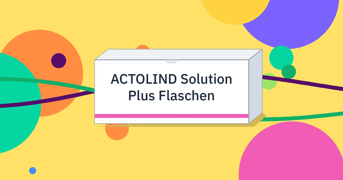 Symbolbild: Packung mit der Aufschrift ACTOLIND Solution Plus Flaschen (PZN 20740880) – Verfügbarkeit und Bezug in Apotheken in Frankfurt am Main