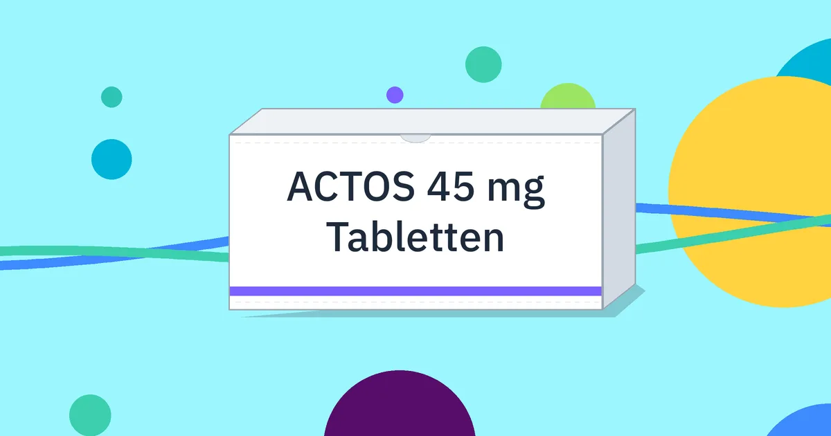 Symbolbild: Packung mit der Aufschrift ACTOS 45 mg Tabletten (PZN 10225823) – Verfügbarkeit und Bezug in Apotheken in Frankfurt am Main