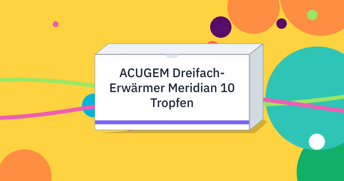 Symbolbild: Packung mit der Aufschrift ACUGEM Dreifach-Erwärmer Meridian 10 Tropfen (PZN 20296942) – Verfügbarkeit und Bezug in Apotheken in Frankfurt am Main