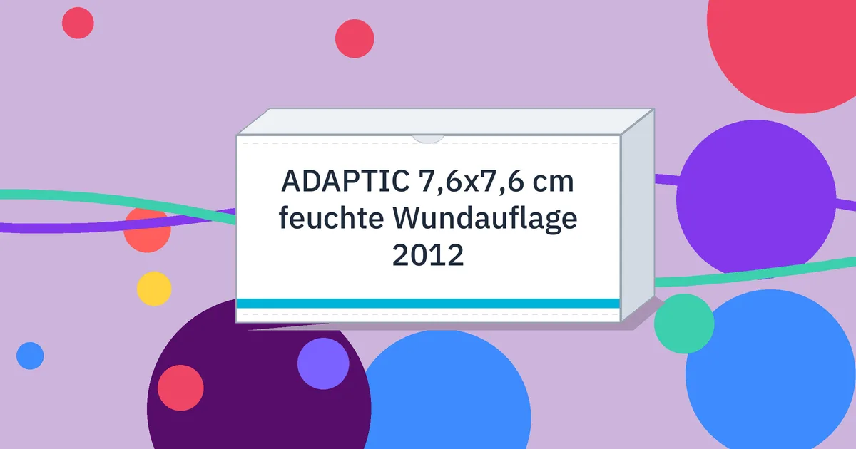 Symbolbild: Packung mit der Aufschrift ADAPTIC 7,6x7,6 cm feuchte Wundauflage 2012 (PZN 01574795) – Verfügbarkeit und Bezug in Apotheken in Frankfurt am Main