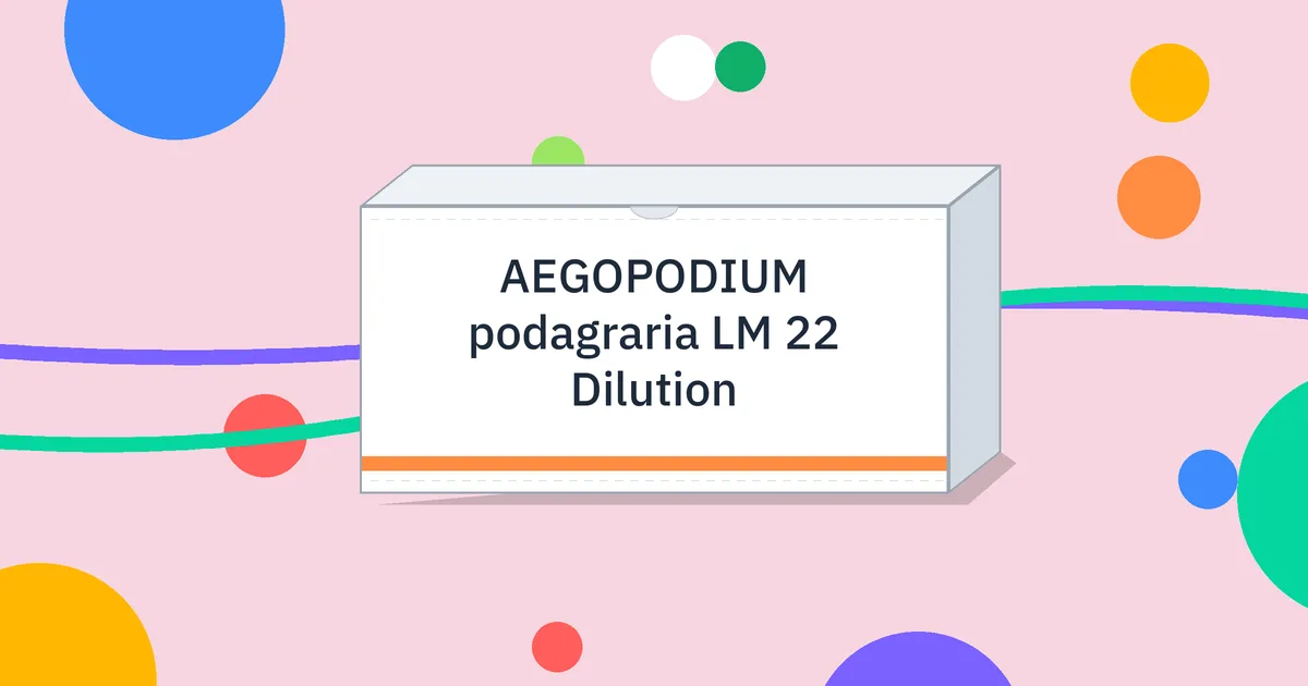 Symbolbild: Packung mit der Aufschrift AEGOPODIUM podagraria LM 22 Dilution (PZN 13298515) – Verfügbarkeit und Bezug in Apotheken in Frankfurt am Main
