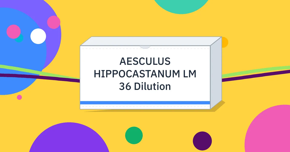 Symbolbild: Packung mit der Aufschrift AESCULUS HIPPOCASTANUM LM 36 Dilution (PZN 12755583) – Verfügbarkeit und Bezug in Apotheken in Frankfurt am Main