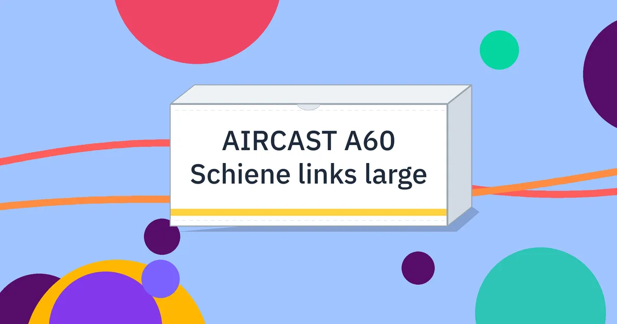 Symbolbild: Packung mit der Aufschrift AIRCAST A60 Schiene links large (PZN 02586122) – Verfügbarkeit und Bezug in Apotheken in Frankfurt am Main