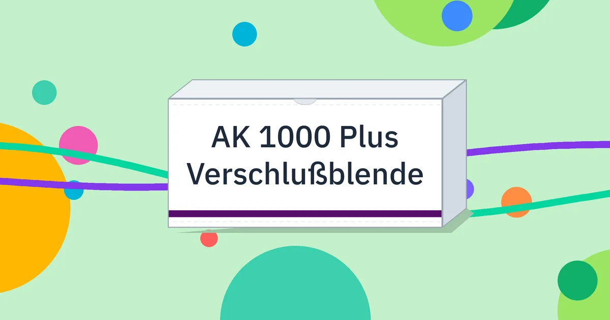 Symbolbild: Packung mit der Aufschrift AK 1000 Plus Verschlußblende (PZN 16321901) – Verfügbarkeit und Bezug in Apotheken in Frankfurt am Main