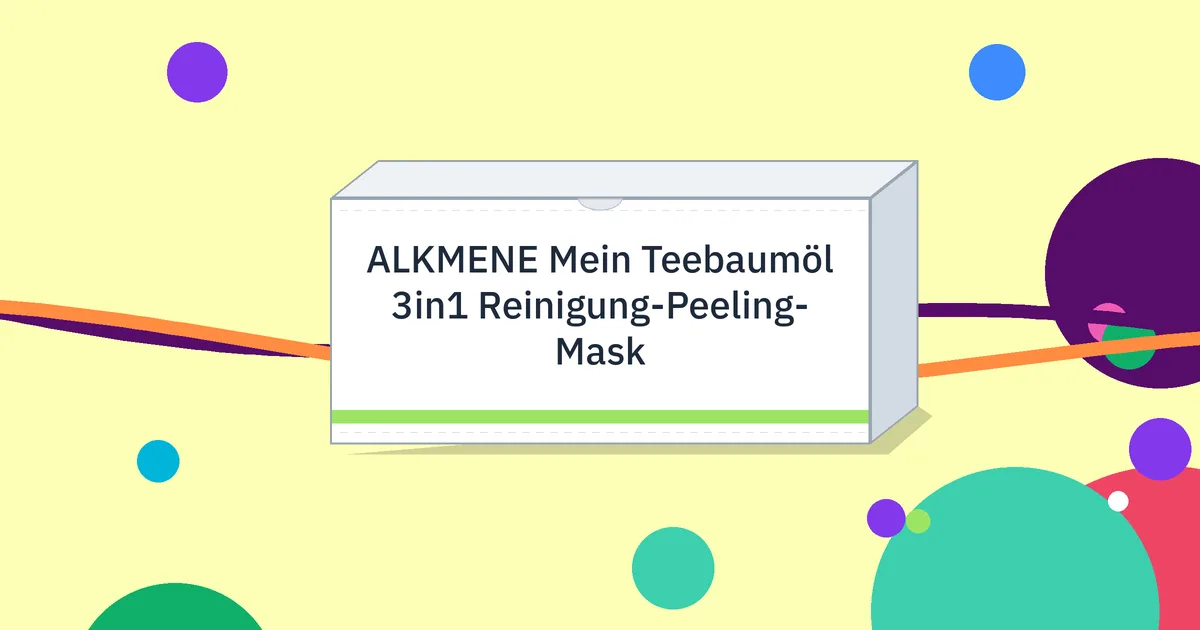 Symbolbild: Packung mit der Aufschrift ALKMENE Mein Teebaumöl 3in1 Reinigung-Peeling-Mask (PZN 17638592) – Verfügbarkeit und Bezug in Apotheken in Frankfurt am Main