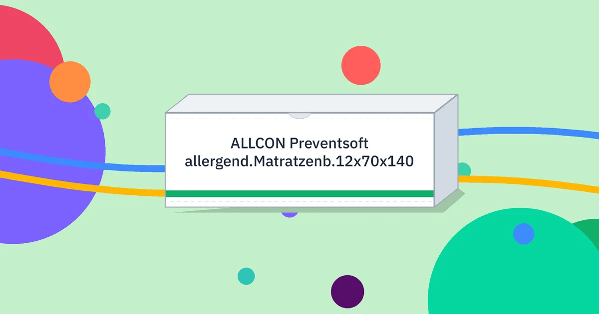 Symbolbild: Packung mit der Aufschrift ALLCON Preventsoft allergend.Matratzenb.12x70x140 (PZN 13475561) – Verfügbarkeit und Bezug in Apotheken in Frankfurt am Main
