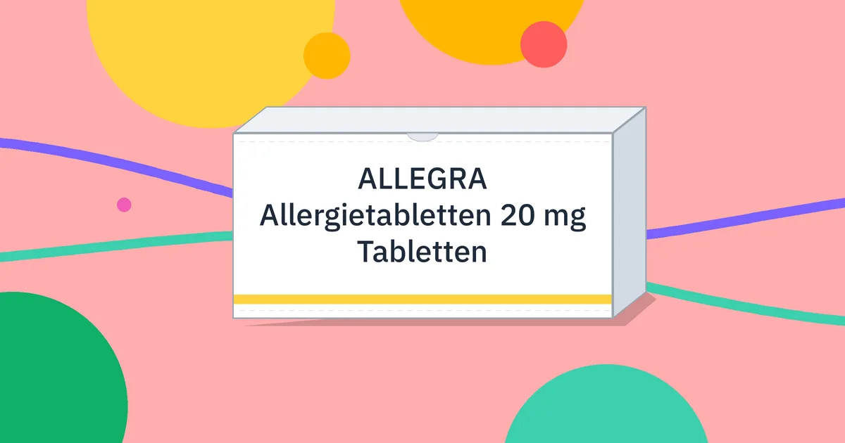 Symbolbild: Packung mit der Aufschrift ALLEGRA Allergietabletten 20 mg Tabletten (PZN 18113489) – Verfügbarkeit und Bezug in Apotheken in Frankfurt am Main