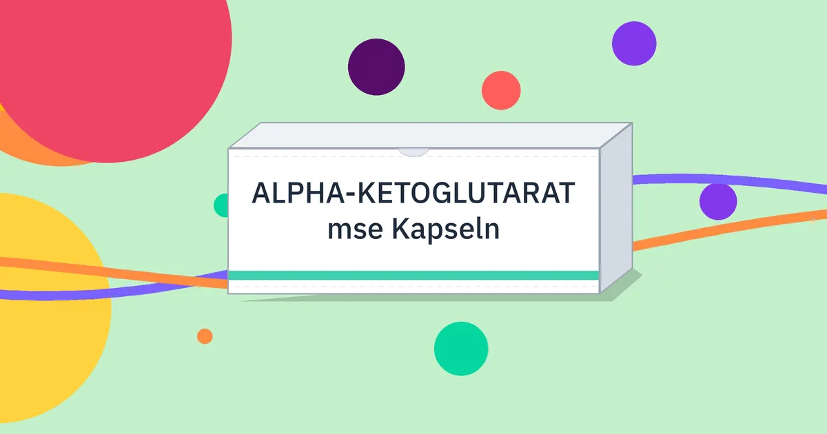Symbolbild: Packung mit der Aufschrift ALPHA-KETOGLUTARAT mse Kapseln (PZN 19385528) – Verfügbarkeit und Bezug in Apotheken in Frankfurt am Main
