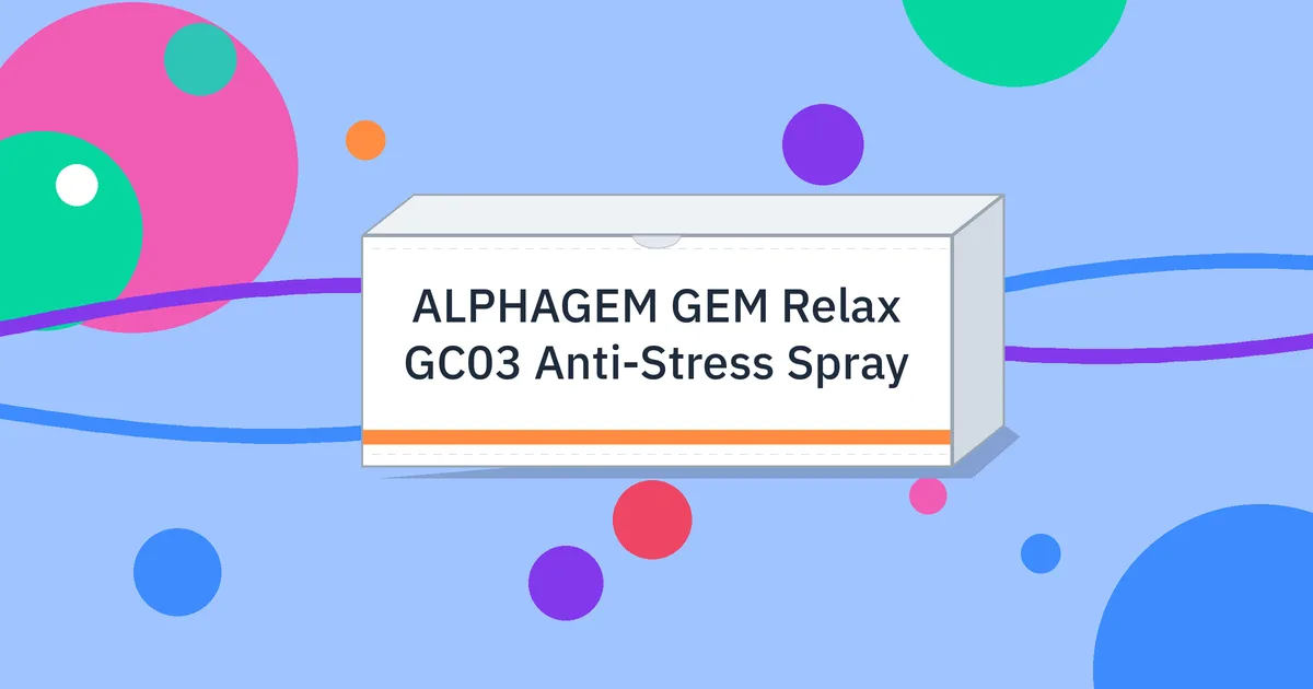 Symbolbild: Packung mit der Aufschrift ALPHAGEM GEM Relax GC03 Anti-Stress Spray (PZN 20298444) – Verfügbarkeit und Bezug in Apotheken in Frankfurt am Main