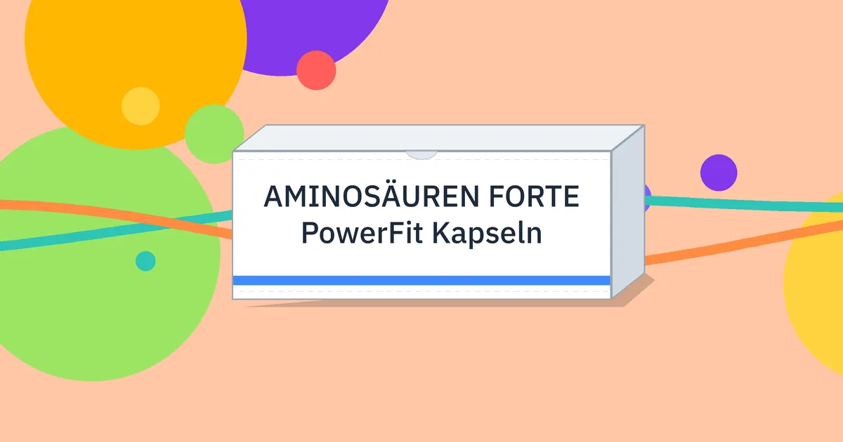 Symbolbild: Packung mit der Aufschrift AMINOSÄUREN FORTE PowerFit Kapseln (PZN 11292997) – Verfügbarkeit und Bezug in Apotheken in Frankfurt am Main