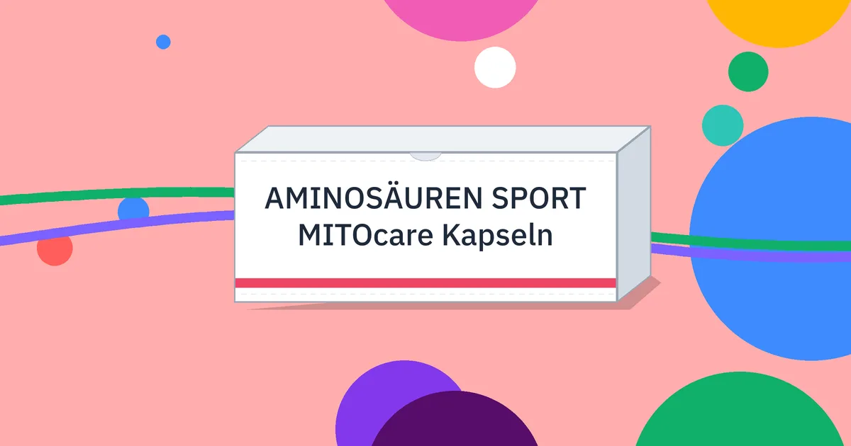 Symbolbild: Packung mit der Aufschrift AMINOSÄUREN SPORT MITOcare Kapseln (PZN 12892021) – Verfügbarkeit und Bezug in Apotheken in Frankfurt am Main