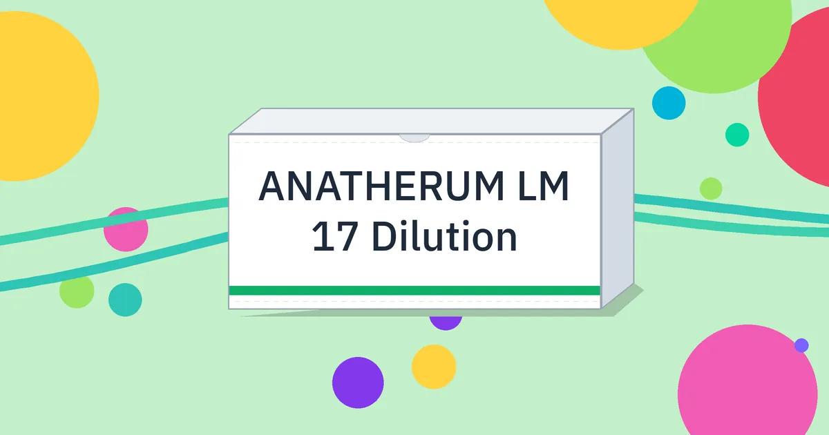 Symbolbild: Packung mit der Aufschrift ANATHERUM LM 17 Dilution (PZN 13328860) – Verfügbarkeit und Bezug in Apotheken in Frankfurt am Main