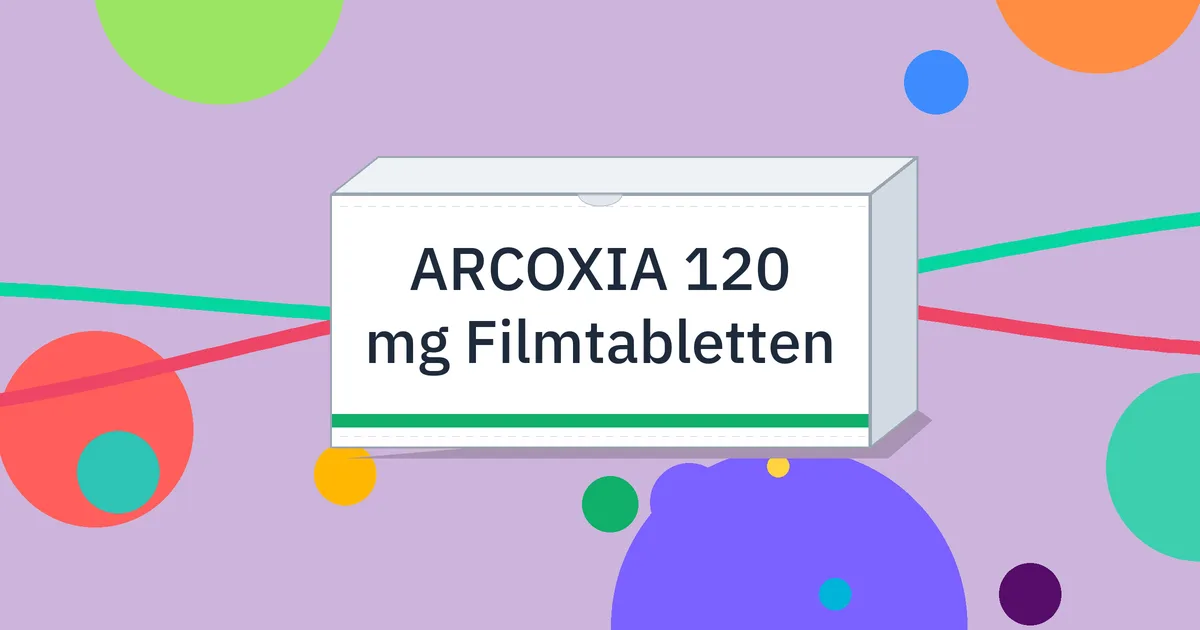 Symbolbild: Packung mit der Aufschrift ARCOXIA 120 mg Filmtabletten (PZN 09714209) – Verfügbarkeit und Bezug in Apotheken in Frankfurt am Main