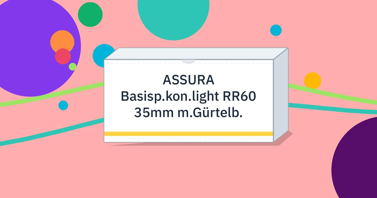 Symbolbild: Packung mit der Aufschrift ASSURA Basisp.kon.light RR60 35mm m.Gürtelb. (PZN 02857064) – Verfügbarkeit und Bezug in Apotheken in Frankfurt am Main