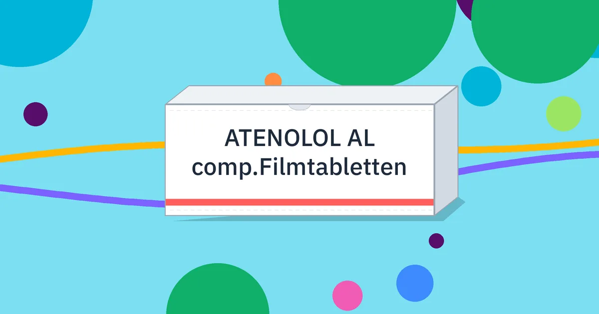 Symbolbild: Packung mit der Aufschrift ATENOLOL AL comp.Filmtabletten (PZN 04859179) – Verfügbarkeit und Bezug in Apotheken in Frankfurt am Main