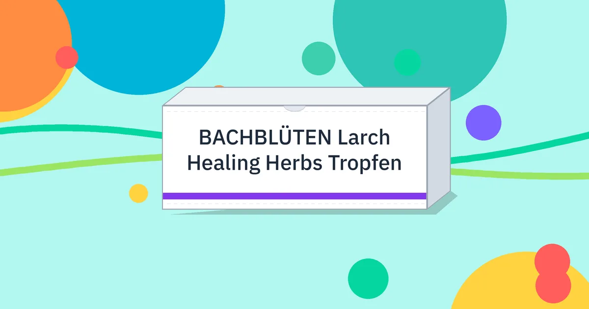 Symbolbild: Packung mit der Aufschrift BACHBLÜTEN Larch Healing Herbs Tropfen (PZN 07364774) – Verfügbarkeit und Bezug in Apotheken in Frankfurt am Main