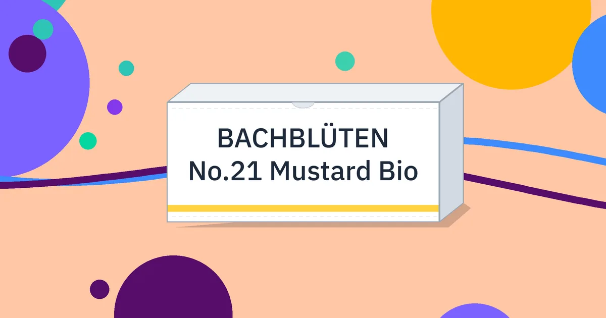 Symbolbild: Packung mit der Aufschrift BACHBLÜTEN No.21 Mustard Bio (PZN 10310693) – Verfügbarkeit und Bezug in Apotheken in Frankfurt am Main