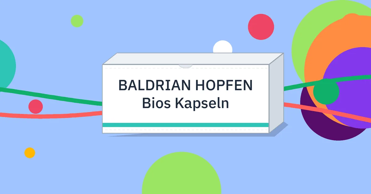 Symbolbild: Packung mit der Aufschrift BALDRIAN HOPFEN Bios Kapseln (PZN 09644035) – Verfügbarkeit und Bezug in Apotheken in Frankfurt am Main