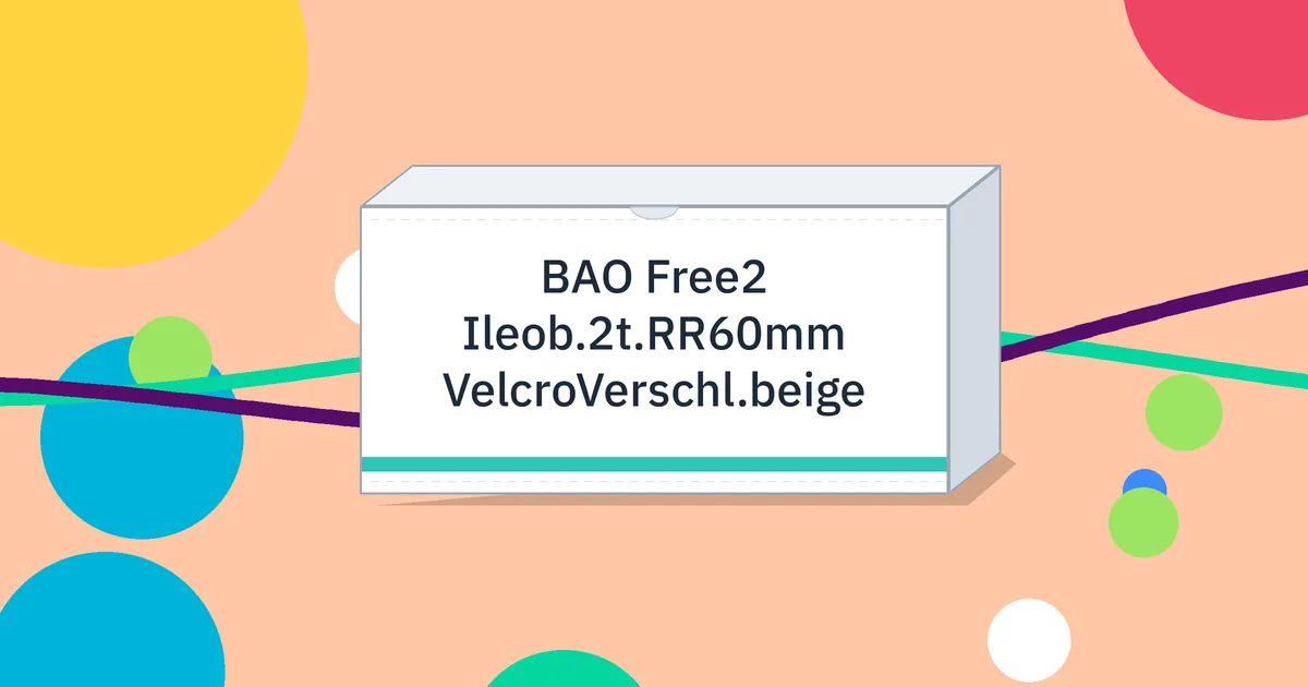 Symbolbild: Packung mit der Aufschrift BAO Free2 Ileob.2t.RR60mm VelcroVerschl.beige (PZN 16573991) – Verfügbarkeit und Bezug in Apotheken in Frankfurt am Main