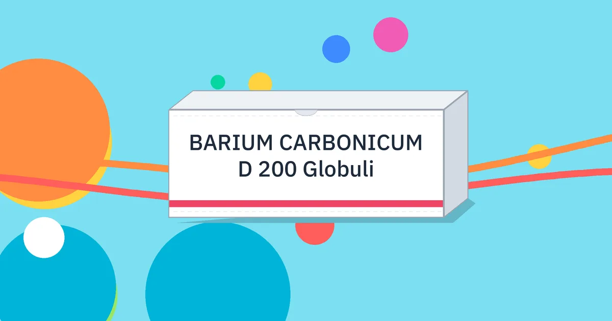 Symbolbild: Packung mit der Aufschrift BARIUM CARBONICUM D 200 Globuli (PZN 04206715) – Verfügbarkeit und Bezug in Apotheken in Frankfurt am Main