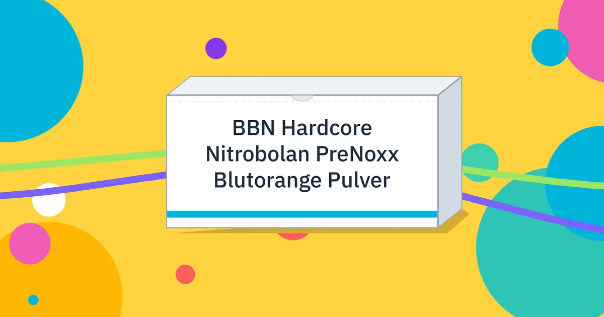 Symbolbild: Packung mit der Aufschrift BBN Hardcore Nitrobolan PreNoxx Blutorange Pulver (PZN 10526861) – Verfügbarkeit und Bezug in Apotheken in Frankfurt am Main