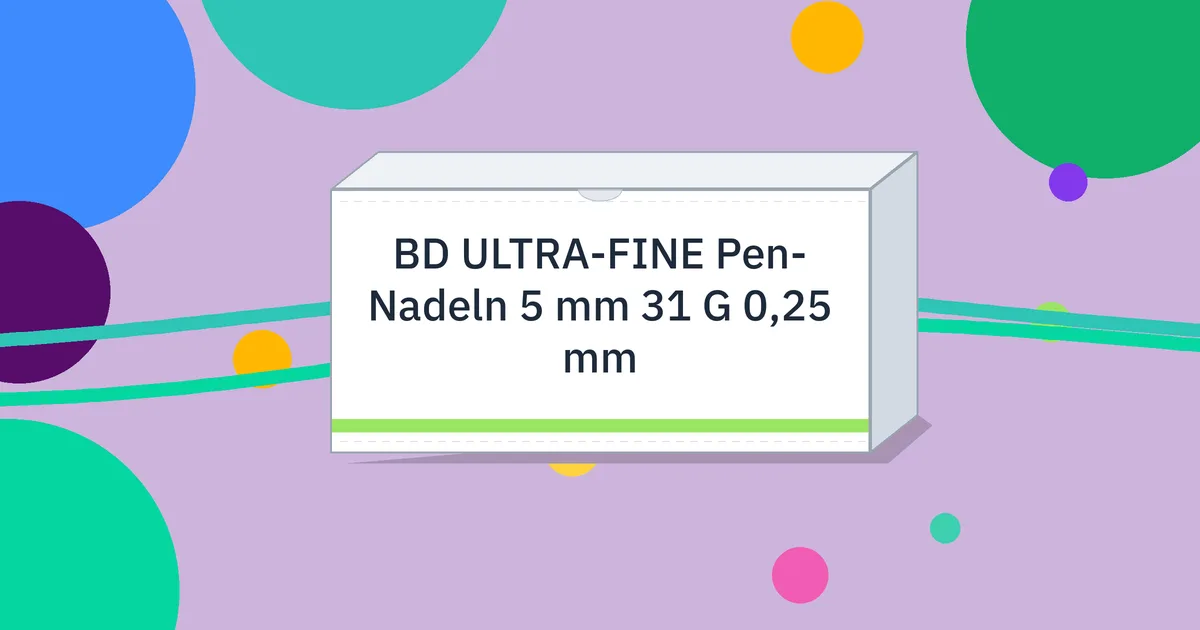 Symbolbild: Packung mit der Aufschrift BD ULTRA-FINE Pen-Nadeln 5 mm 31 G 0,25 mm (PZN 16033817) – Verfügbarkeit und Bezug in Apotheken in Frankfurt am Main