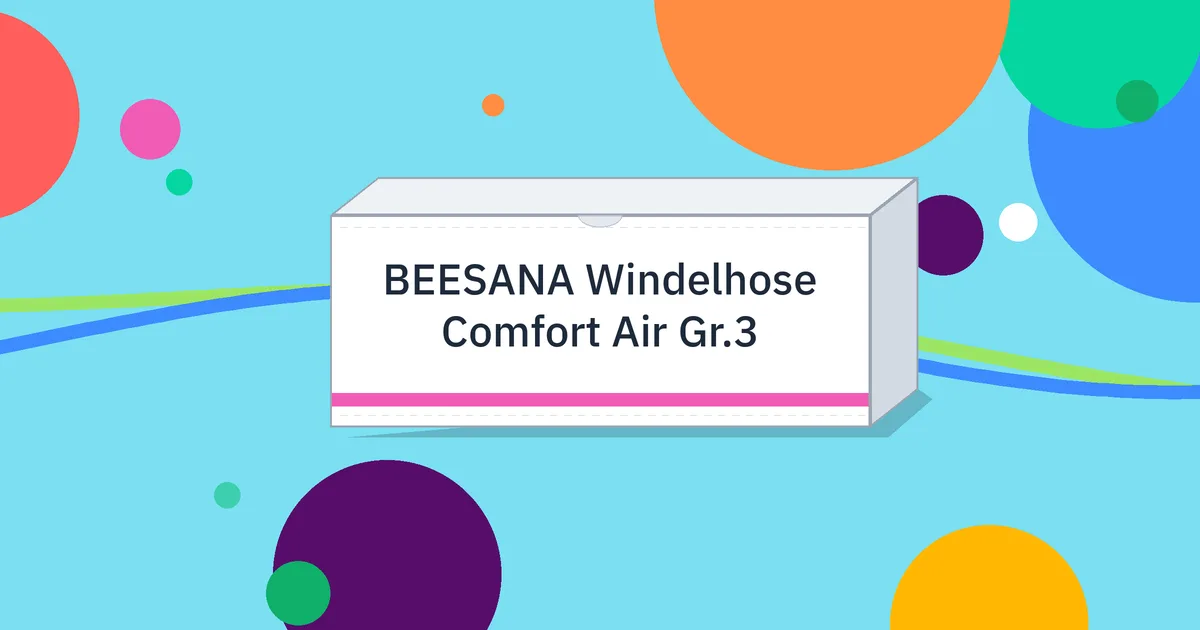 Symbolbild: Packung mit der Aufschrift BEESANA Windelhose Comfort Air Gr.3 (PZN 04918189) – Verfügbarkeit und Bezug in Apotheken in Frankfurt am Main