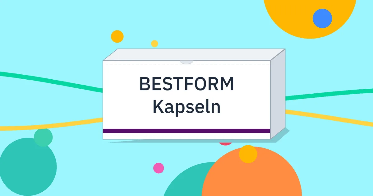 Symbolbild: Packung mit der Aufschrift BESTFORM Kapseln (PZN 18458811) – Verfügbarkeit und Bezug in Apotheken in Frankfurt am Main