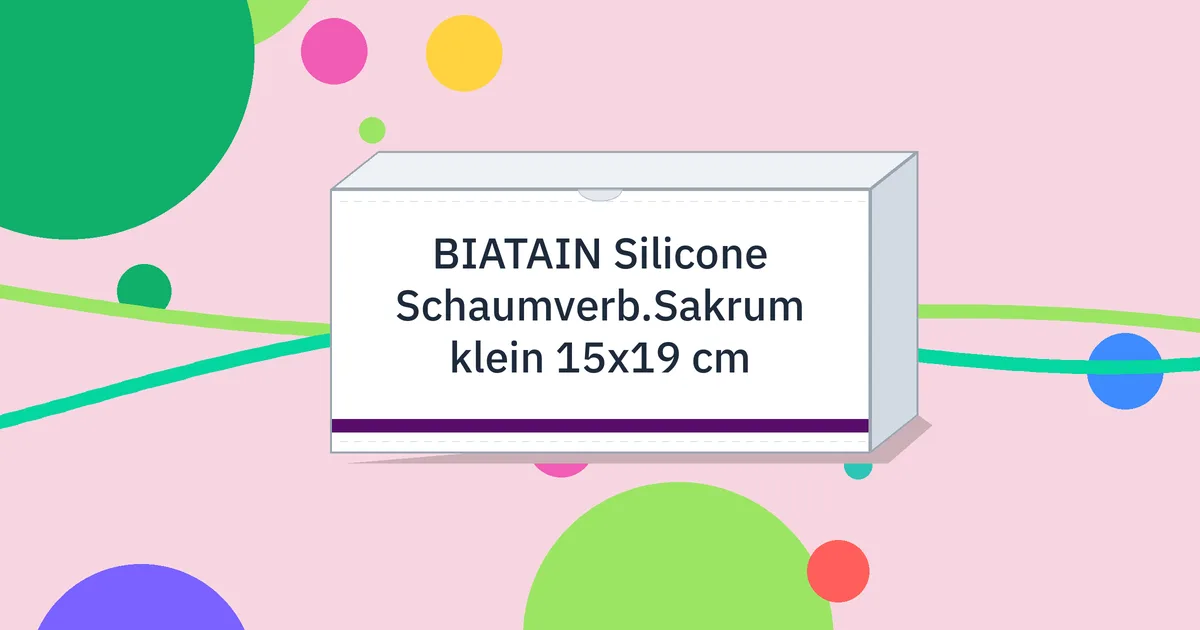 Symbolbild: Packung mit der Aufschrift BIATAIN Silicone Schaumverb.Sakrum klein 15x19 cm (PZN 15210447) – Verfügbarkeit und Bezug in Apotheken in Frankfurt am Main