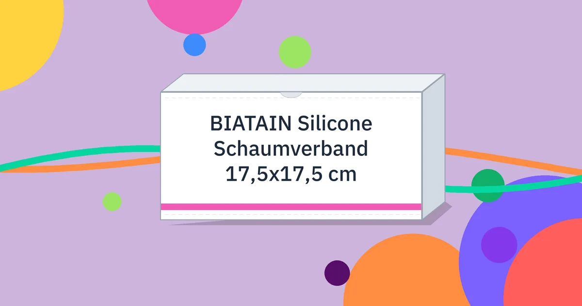 Symbolbild: Packung mit der Aufschrift BIATAIN Silicone Schaumverband 17,5x17,5 cm (PZN 14331953) – Verfügbarkeit und Bezug in Apotheken in Frankfurt am Main